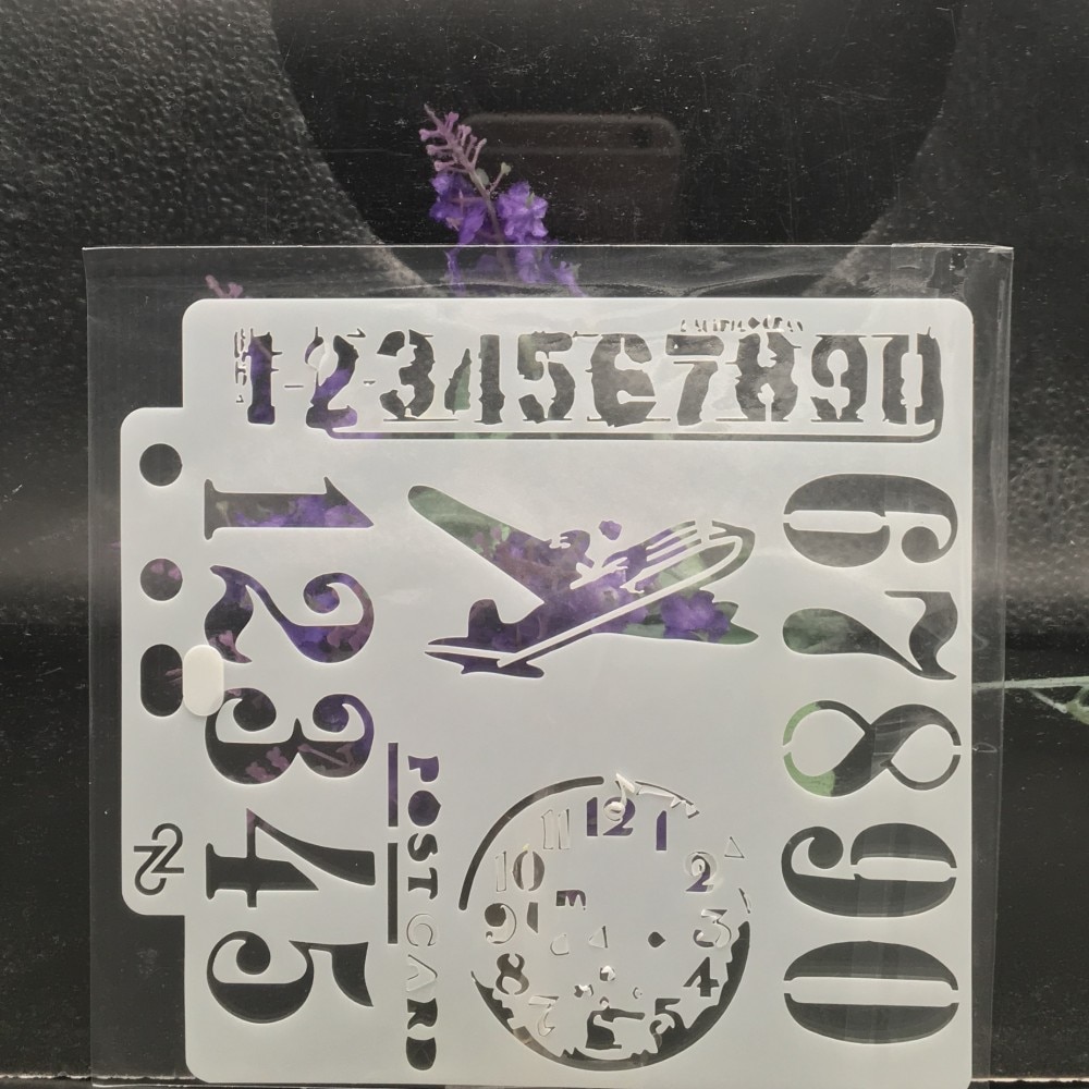 13cm Plane Number DIY Layering Stencils Wall Paint... – Vicedeal