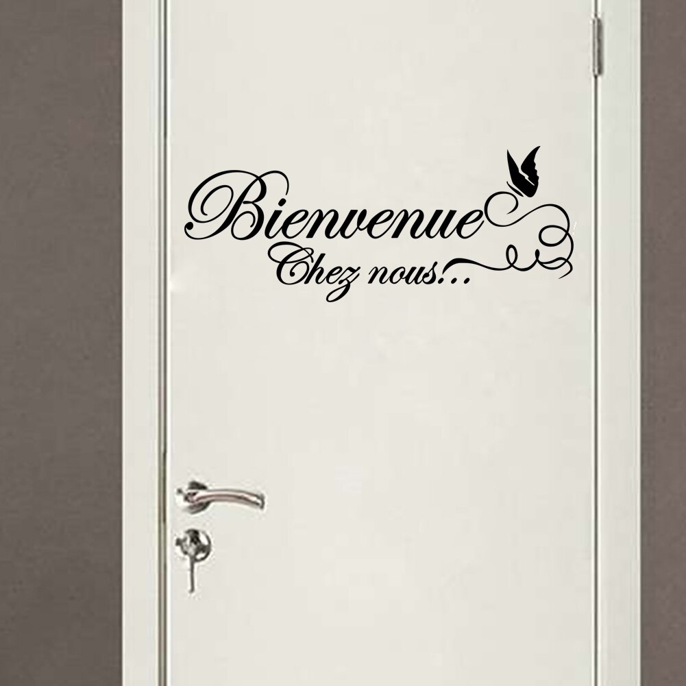 French Quote "welcome" with Butterfly Vinyl Wall S... – Vicedeal
