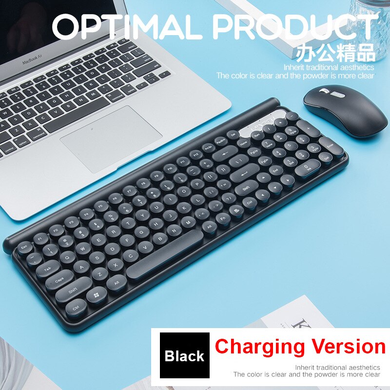 EAOR Keyboard and Mouse Wireless Set 2.4G Retro Mu... – Grandado