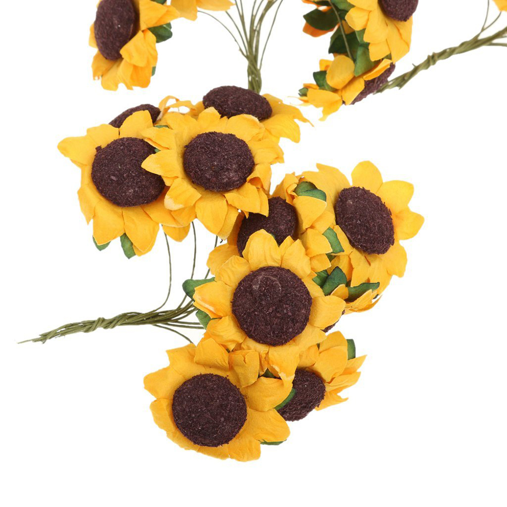 100pcs Chic Mini Artificial Paper Sunflower Weddin... – Grandado