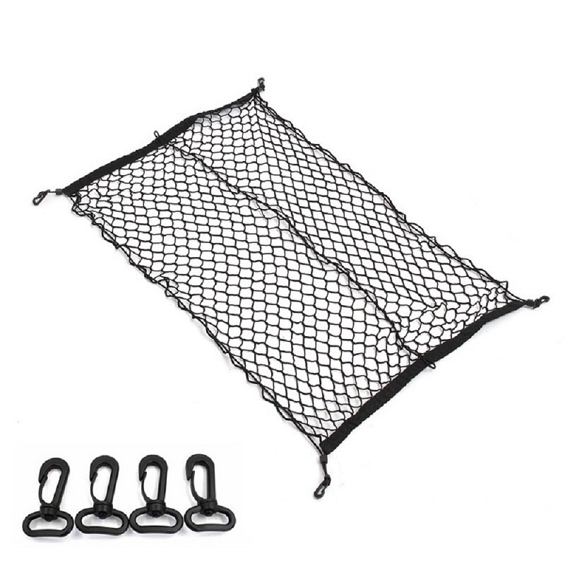 100cm x 70cm Black Nylon Car Trunk Net Luggage Storage Organizer Bag ...