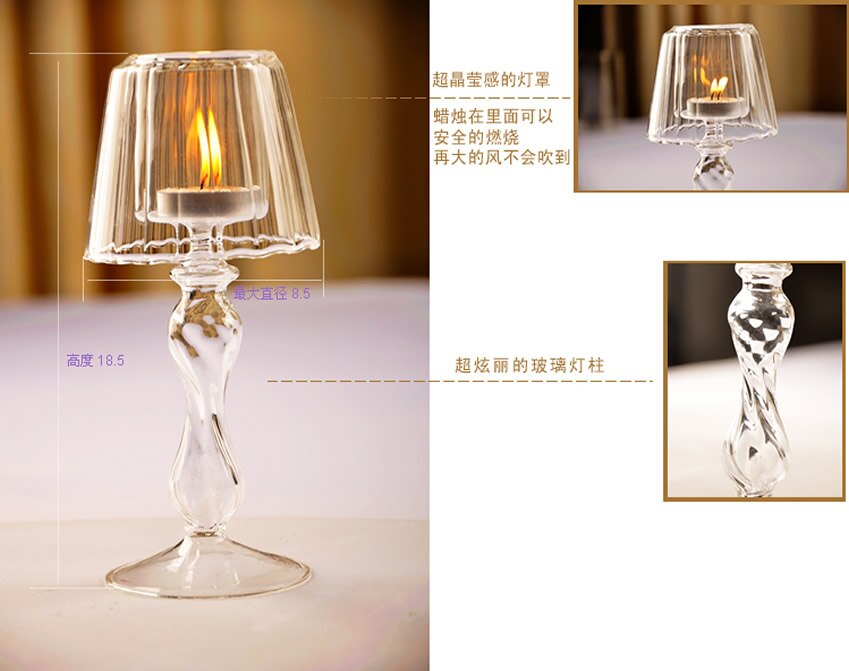 Lamp Shaped Glass Tealight Holder, Crystal Candle ... – Vicedeal