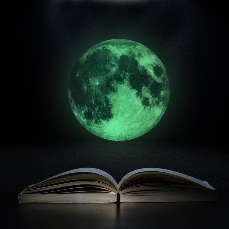 Luminous Moon 3D Wall Sticker for kids room living... – Grandado