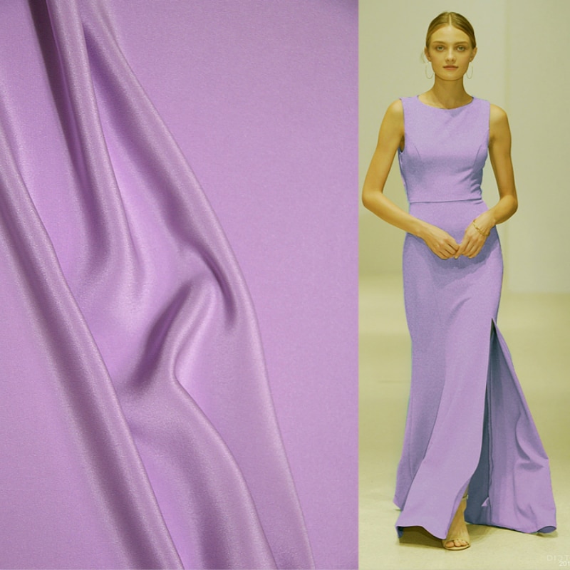 Light purple natural mulberry silk crepe de chine ... – Grandado