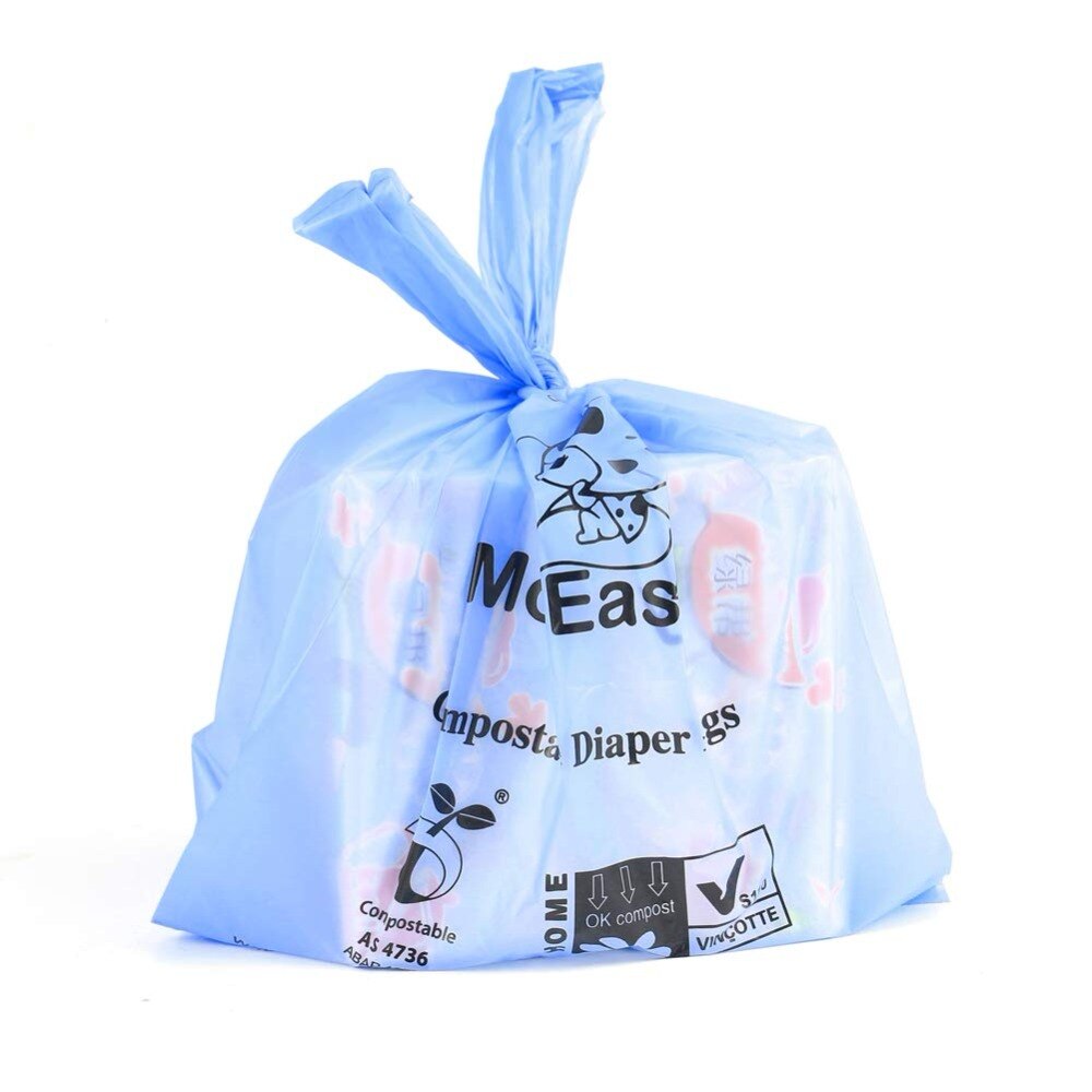 MOM EASY 200 Counts Biodegradable Diaper Bags Blue... – Vicedeal