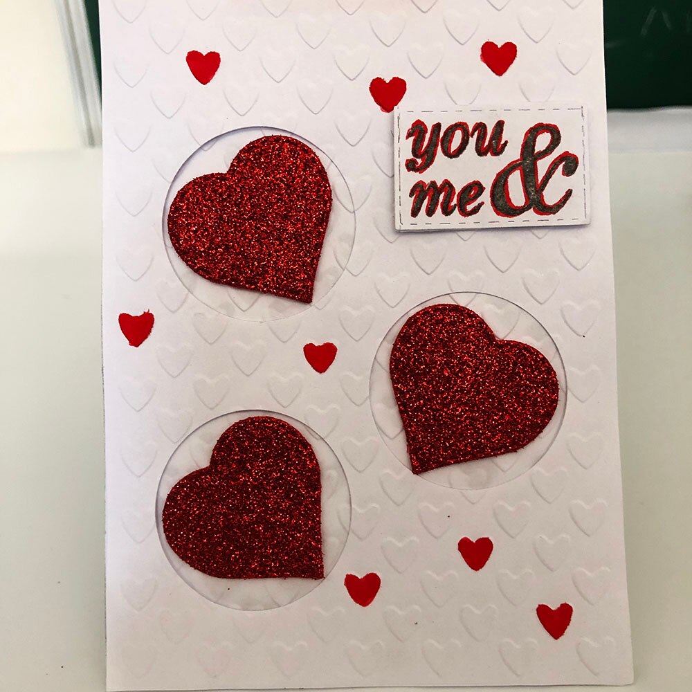 Hearts in chain plastic embossing folder for card ... – Vicedeal