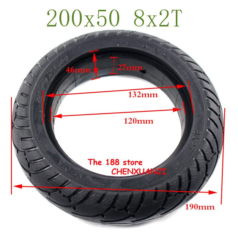 200x50 8X2T Solid tyre 8 inch tire fit Electric Se... – Grandado