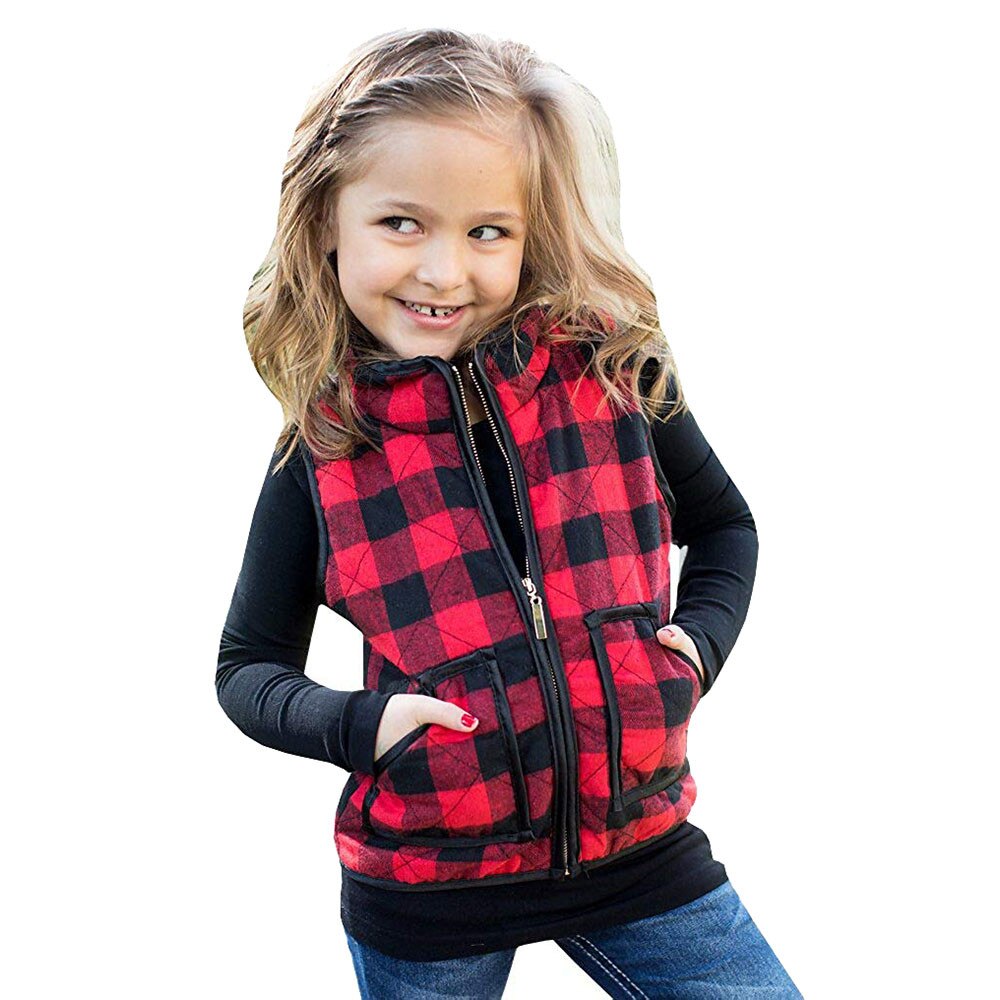 Baby Girls Boys Plaid Vest Children's Autumn Winte... – Vicedeal