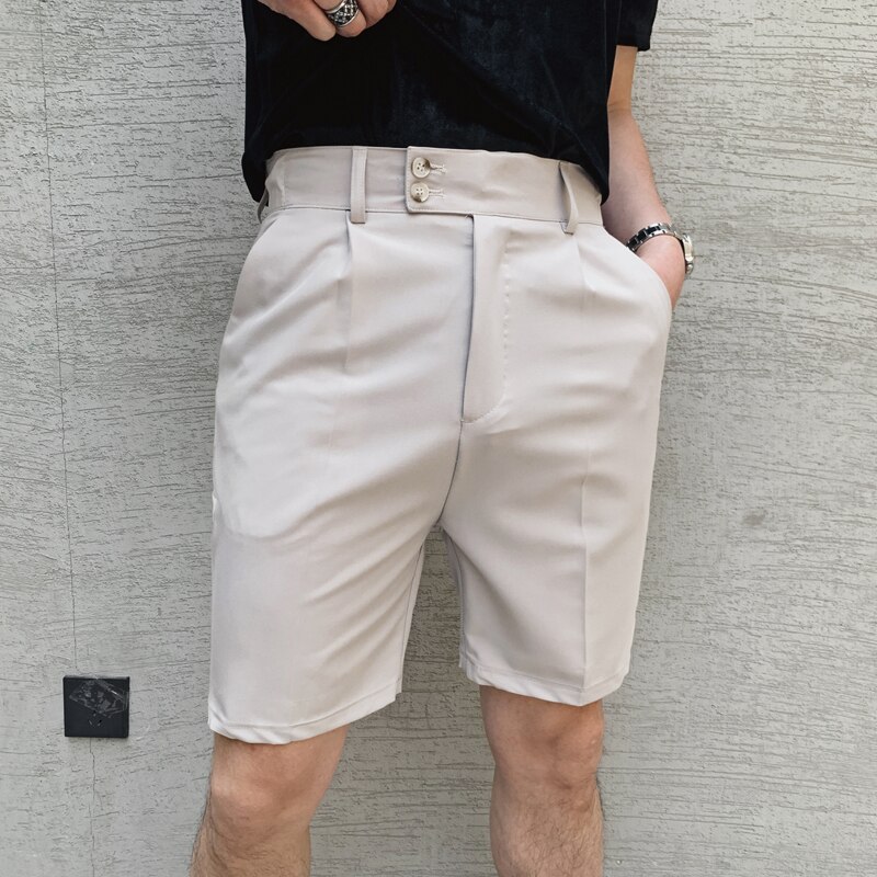 British Summer Men's shorts Pants Solid Color Busi... – Grandado