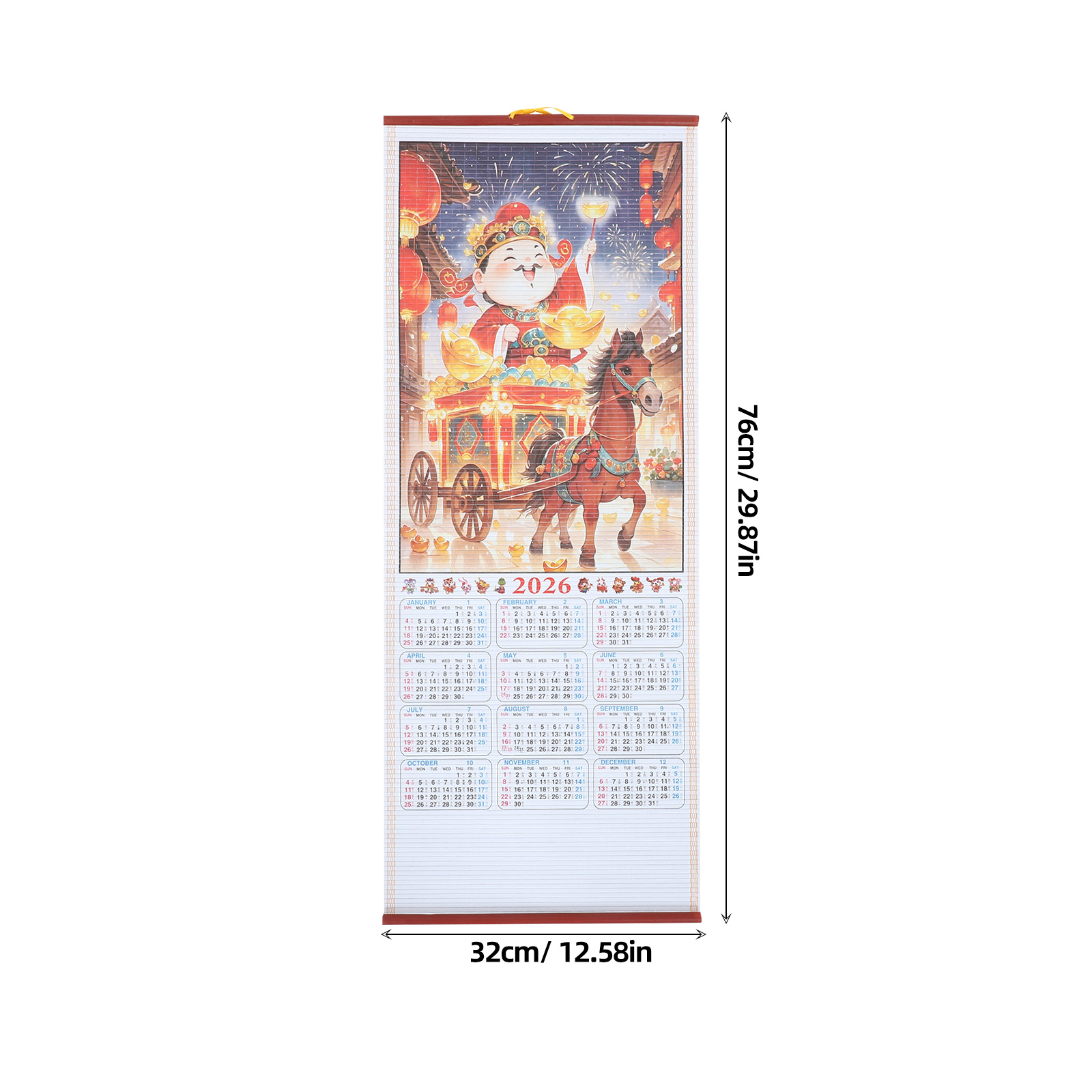 2 Stuks 2026 Chinese Wandrol Kalender Paard Jaar 2... – Vicedeal