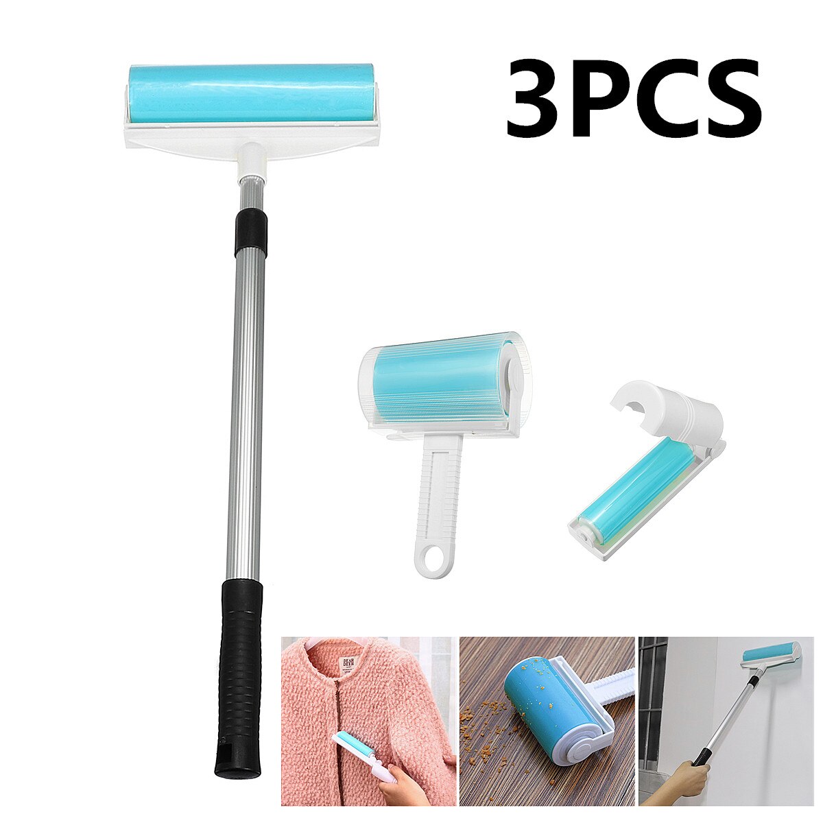 3 In 1 Wasbare Roller Cleaner Lint Sticky Picker P... – Grandado