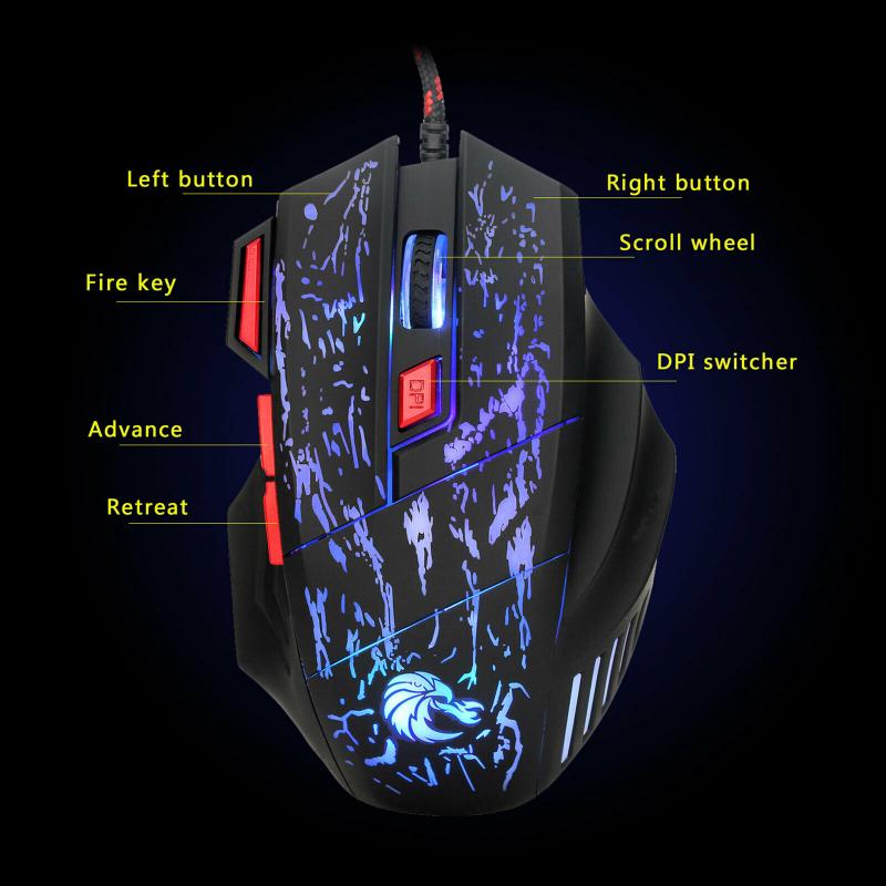 Gaming Keyboard Mouse Set One-Handed Game Mechanic... – Vicedeal