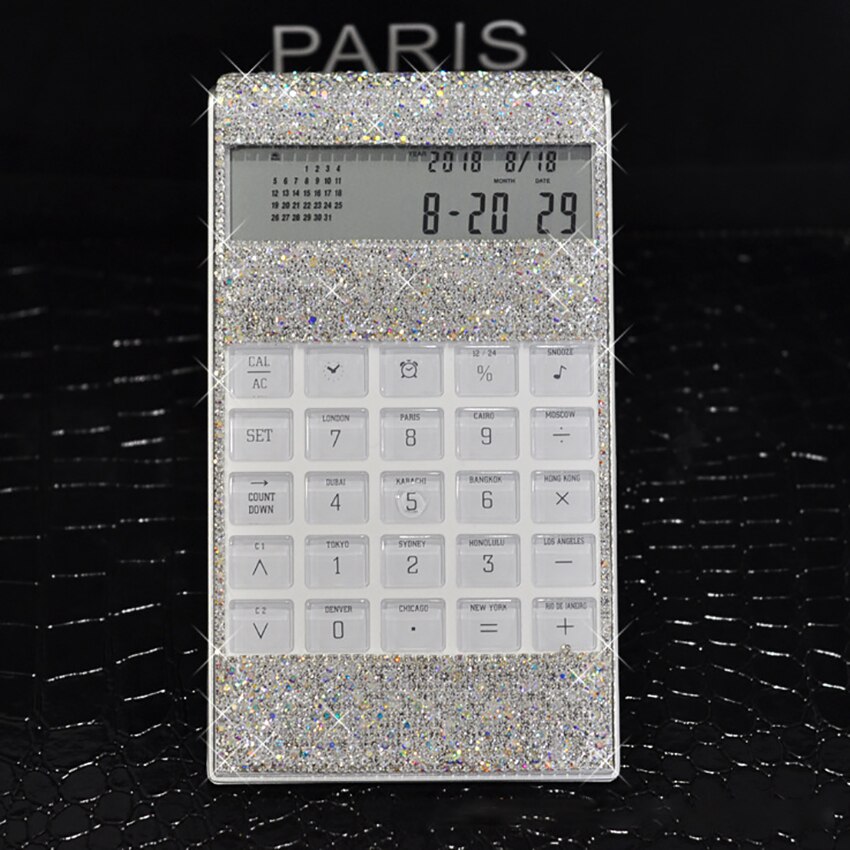 8 Digits Crystal Office Calculator with Calendar T... – Vicedeal