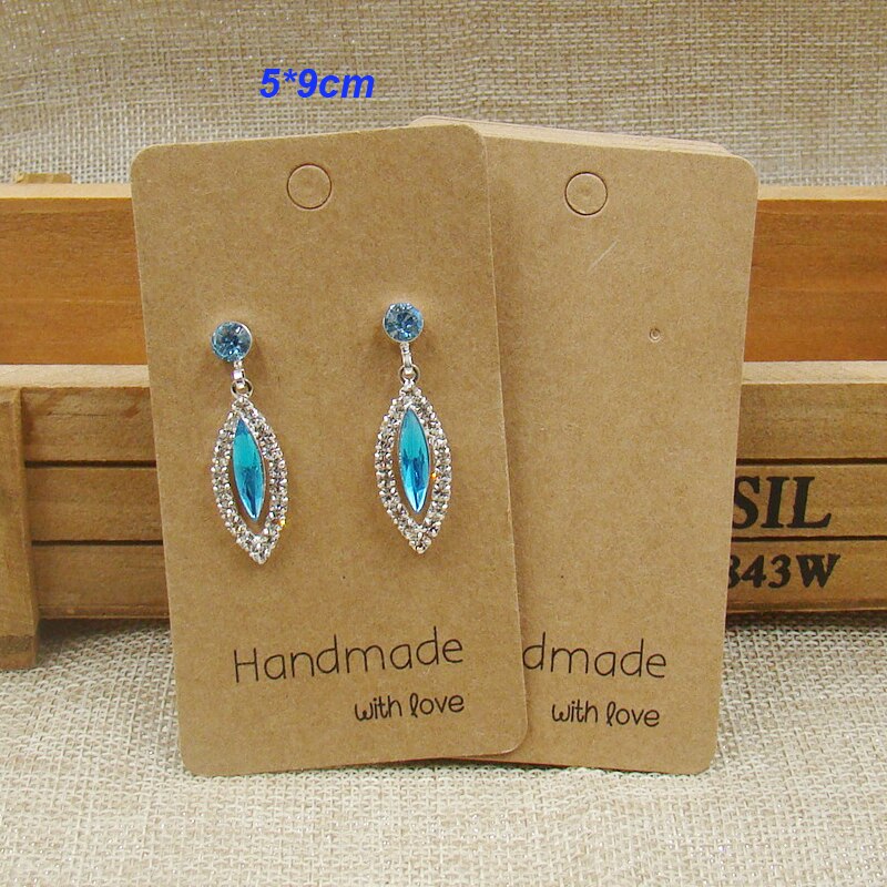 kraft earring packing card handmade with love prin... – Grandado