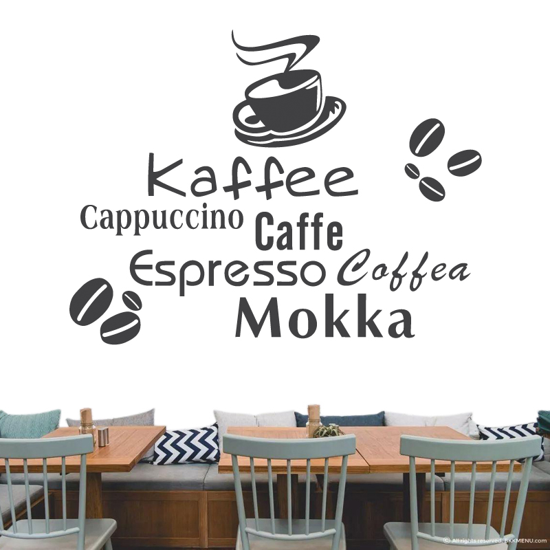 Coffee Shop Sticker Bean Milk tea Decal Cafe Cup V... – Grandado