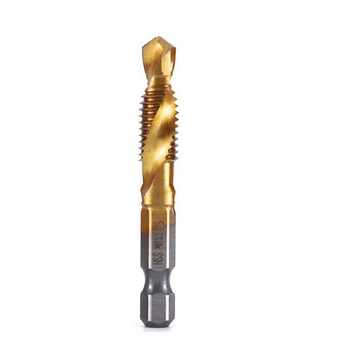Titanium Plated Hex Shank HSS Screw Thread Metric ... – Vicedeal