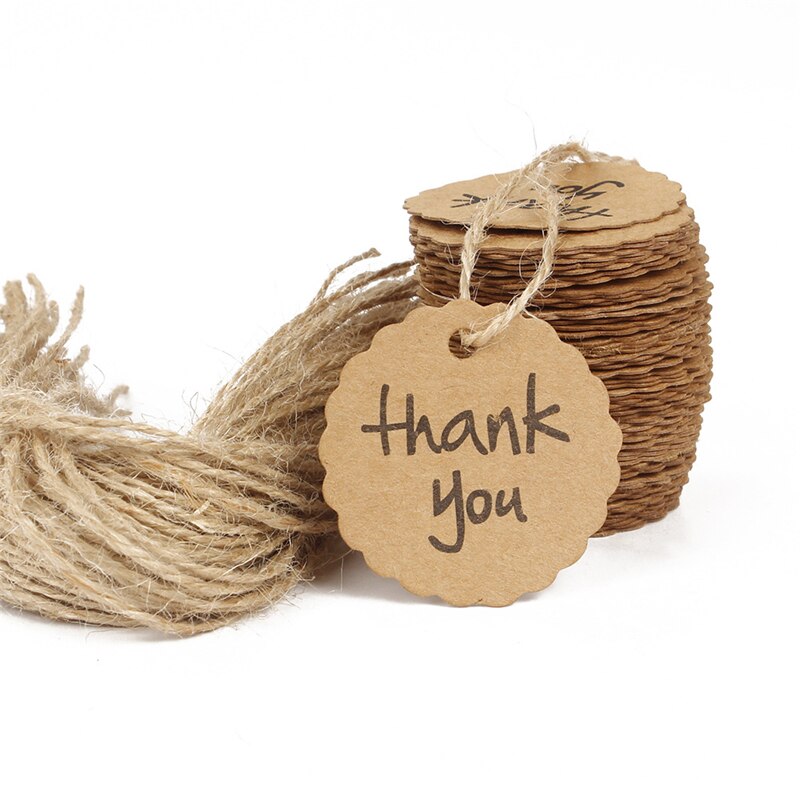 100pcs 40mm Round Scalloped Kraft Paper Card Tag D... – Grandado