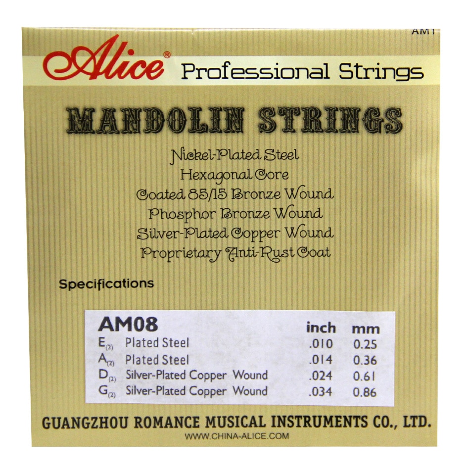 Alice strings Mandolin strings nickel-plated steel... – Grandado
