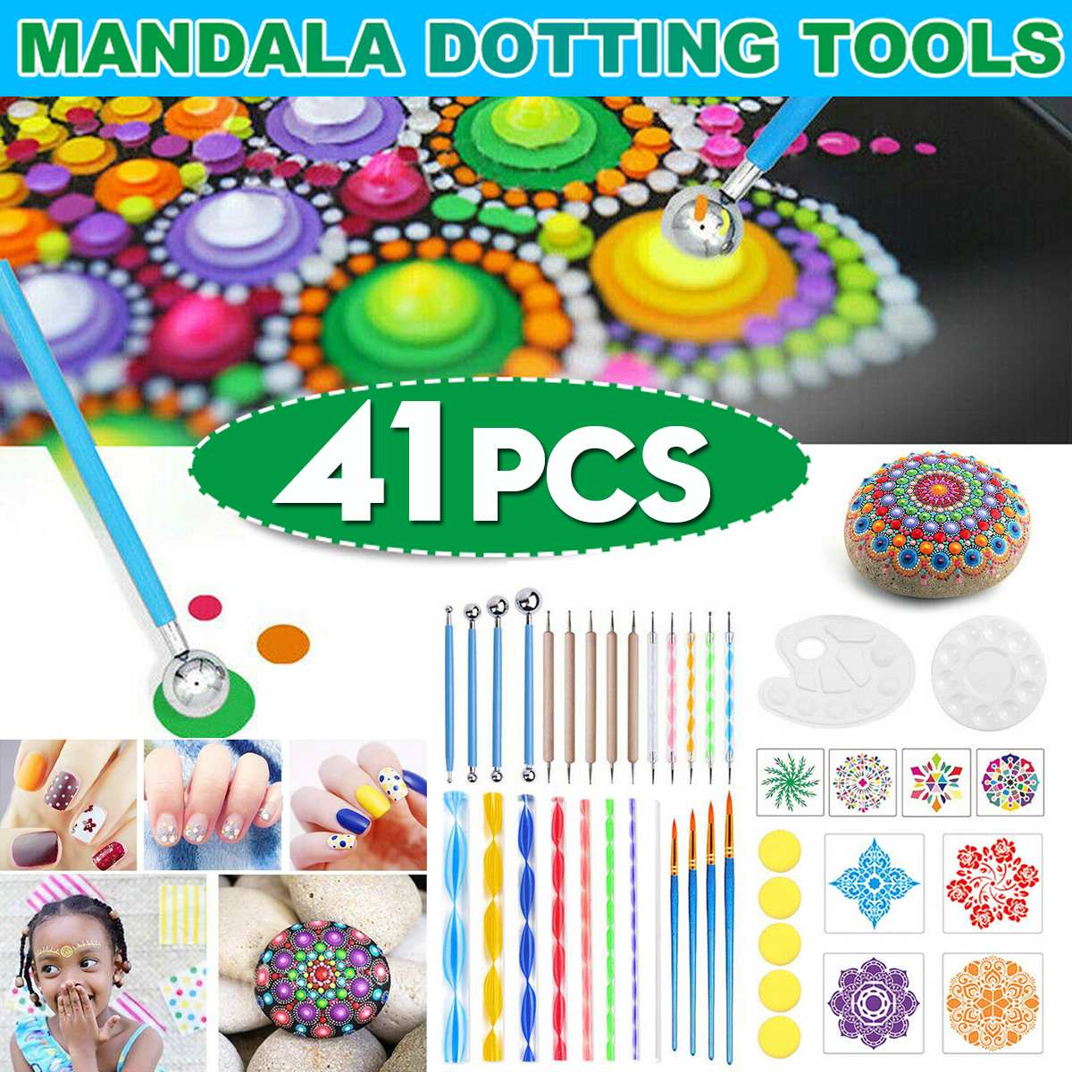 41 Pcs Diy Mandala Puntjes Gereedschap Set Voor Sc... – Grandado