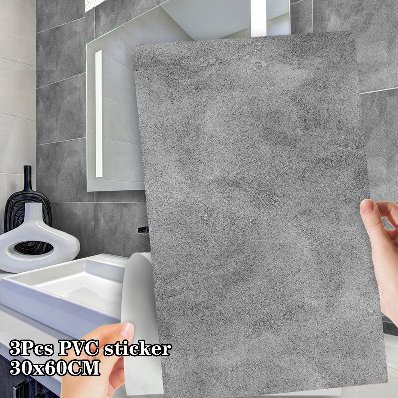 3PCS Gray Cement Self-Adhesive Floor Stickers 30x6... – Grandado