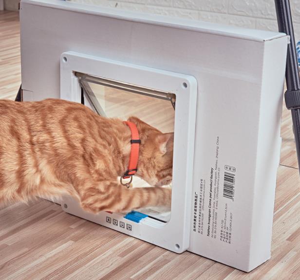 Cat Flap Door with 4 Way Lock Security Flap Door f... – Grandado