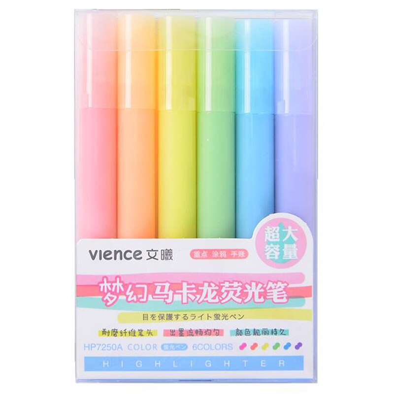 6Pcs/set Retro Fluorescent Pen Highlighter for Sch... – Vicedeal