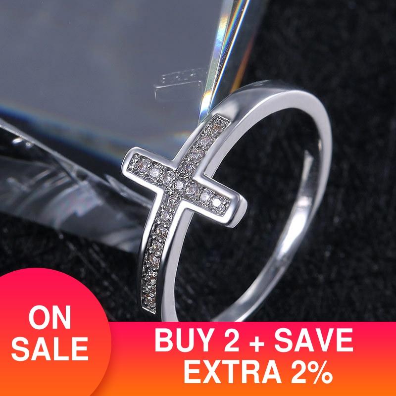 trendy The Cross 925 sterling silver ring for girl... – Grandado