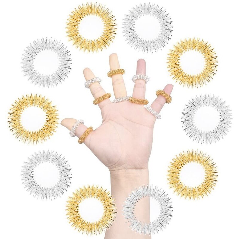 20 Stuks Spiky Zintuiglijke Vinger Ringen, Spiky V... – Vicedeal
