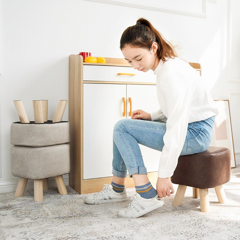 Living Room Stool Shoe Changing Stool Square Short... – Grandado