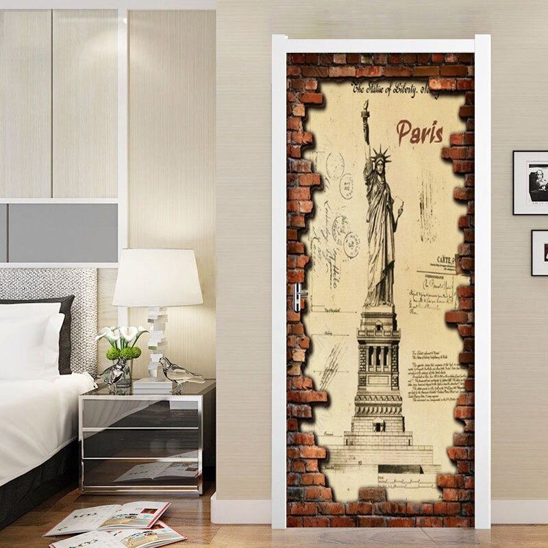 DIY Door Sticker Retro Goddess Of Freedom PVC Self... – Grandado