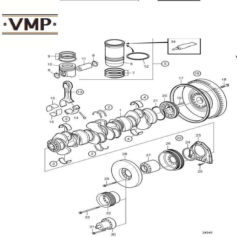 20586602 - Con Rod Bearing Pair for EC750E L, EC75... – Grandado