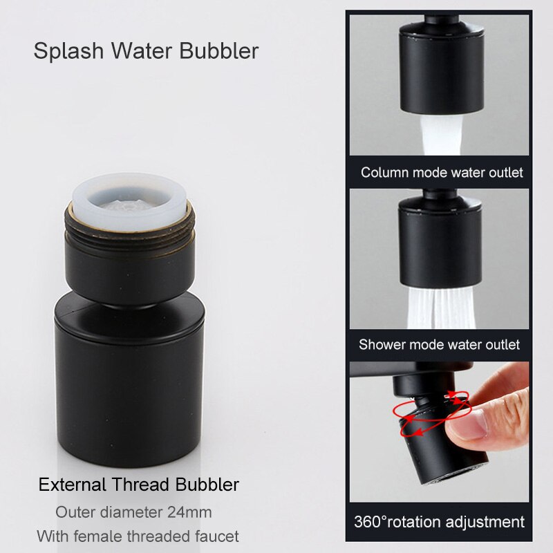 Black Aerator Kitchen Faucet Bubbler 360-Degree Do... – Vicedeal