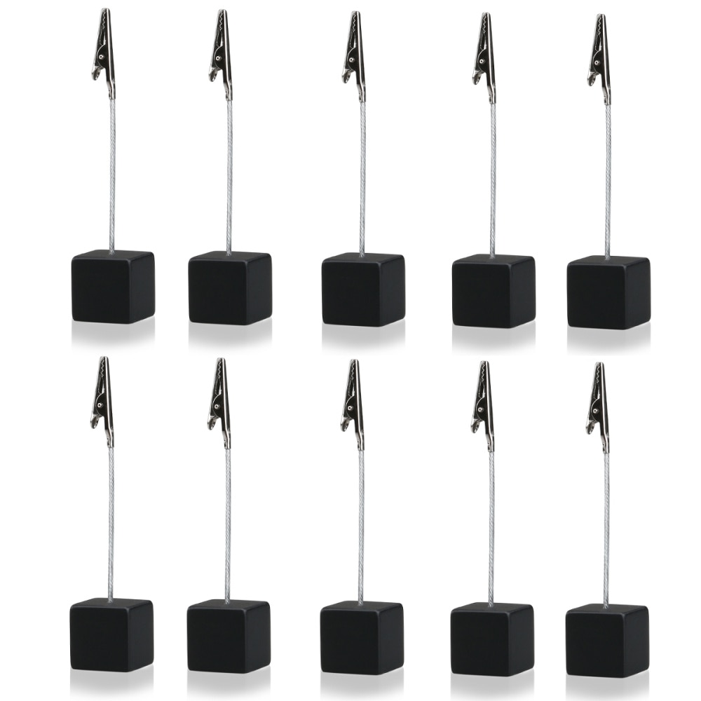 10pcs Black Cube Base Memo Photo Holder Card Paper... – Vicedeal