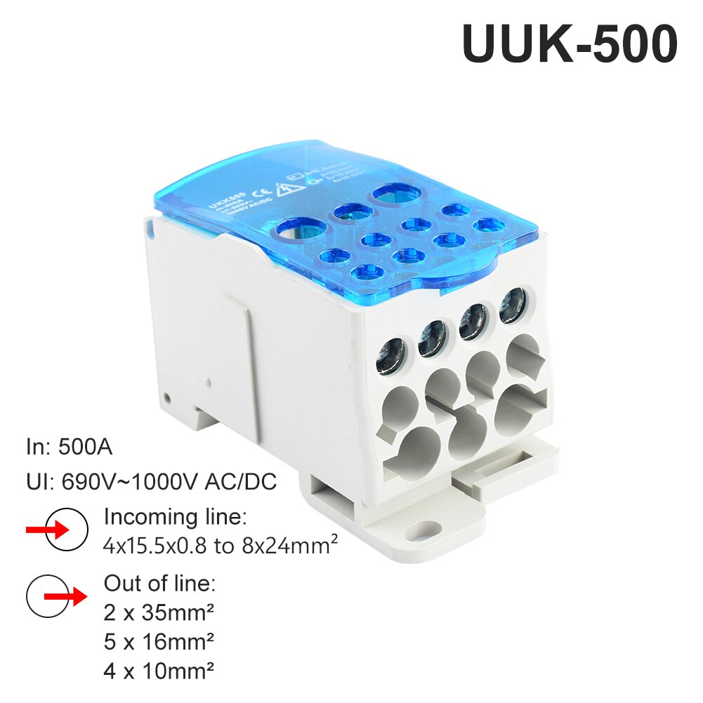 UKK80-500 Terminal Blok 1 In Vele Out Din Rail Ver... – Grandado