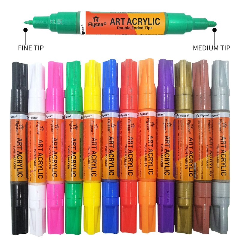 12 farbe Acryl Marker Stift Farbe DIY Fotoalbum Gr... – Grandado