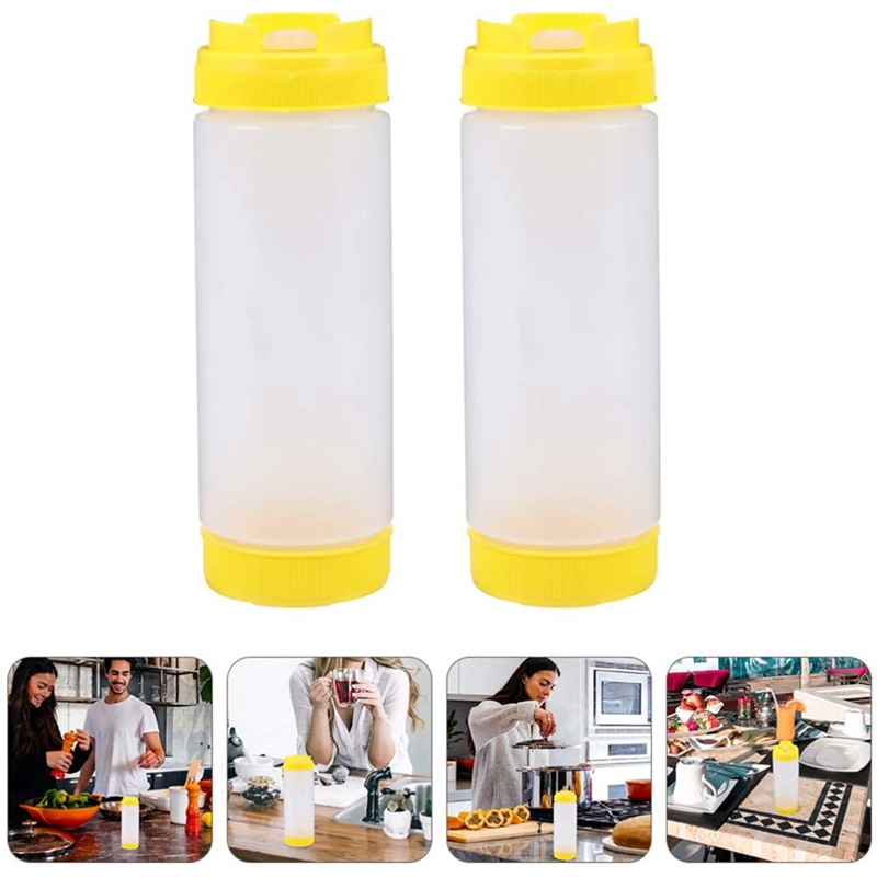 2 kunststoff Squeeze Flaschen Doppel-Headed Transp... – Grandado