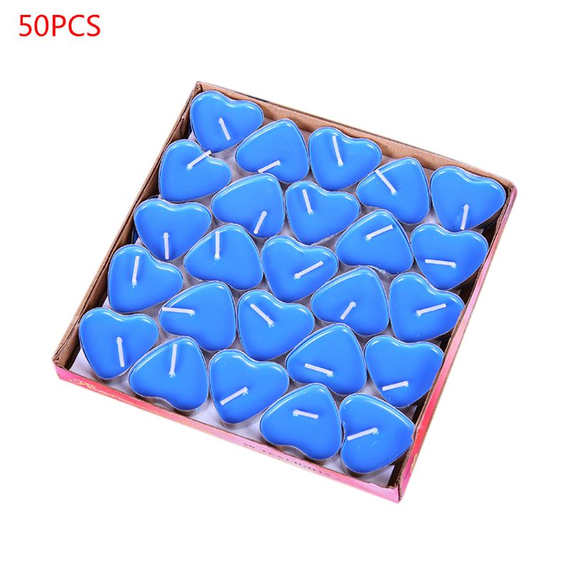 50Pcs/box Love Heart Tealight Candles Smokeless Ca... – Grandado