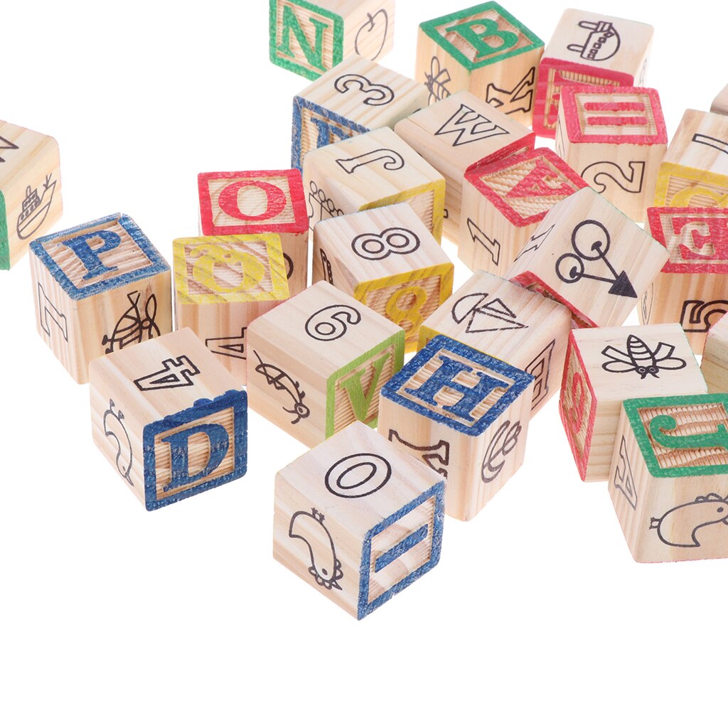 27pcs Fun Wooden Alphabet & Number Block Cube ... – Vicedeal