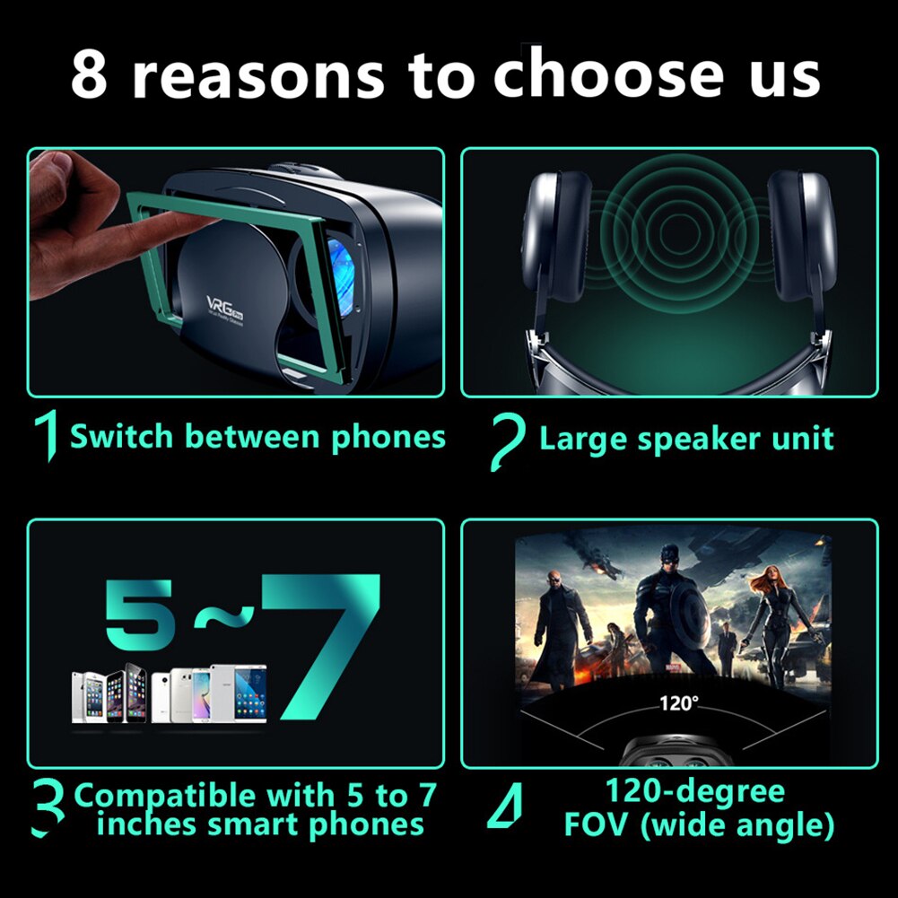 VR Glasses High Tech Toys Full-screen 3D Glasses V... – Grandado