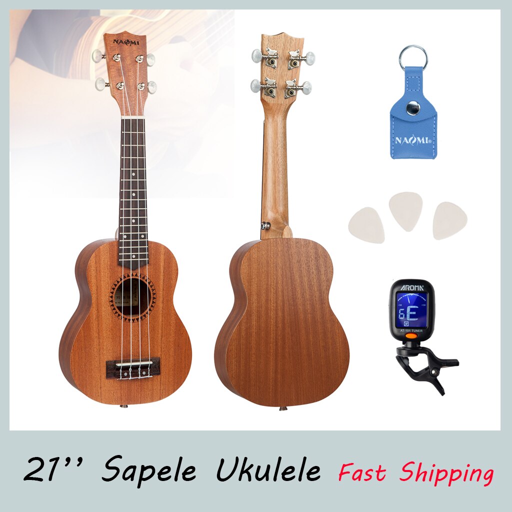 Sapele-ukelele Soprano de caoba de 21 pulgadas, gu... – Grandado