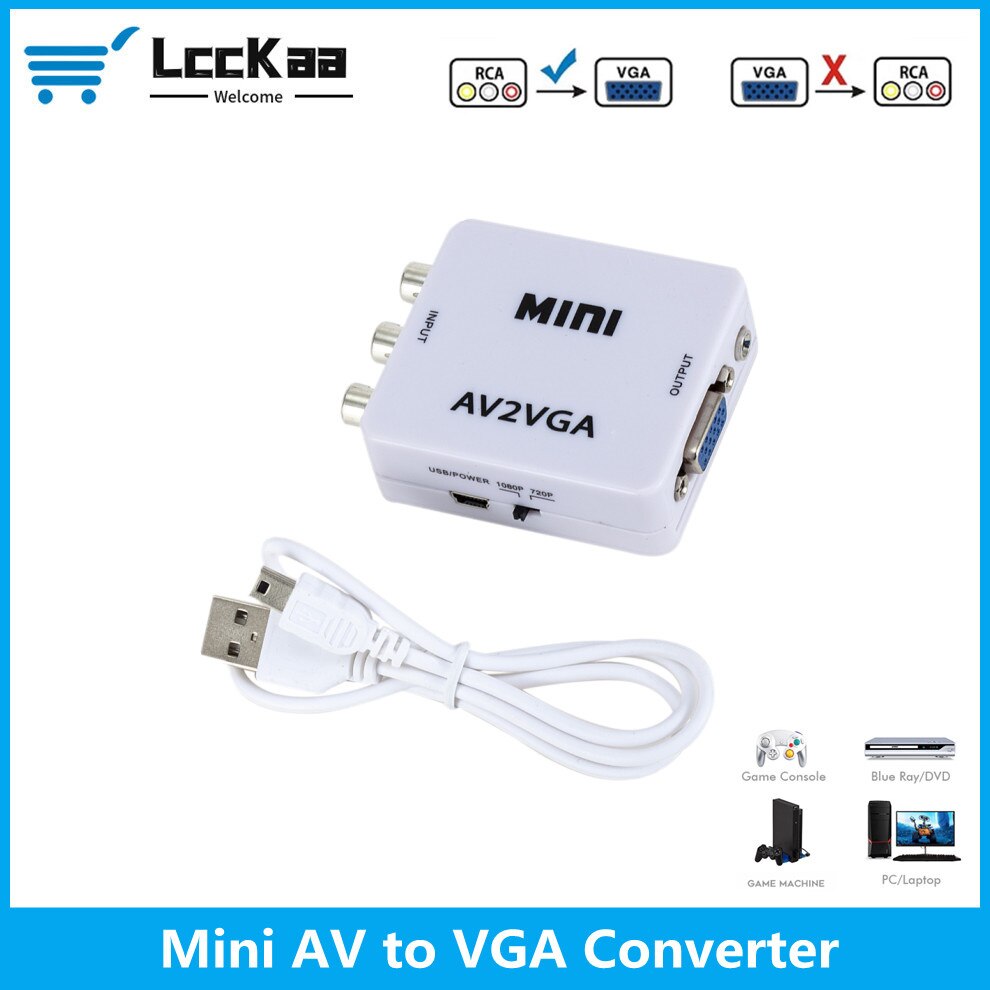 1080p mini video konverter rca av til vga video ko... – Grandado