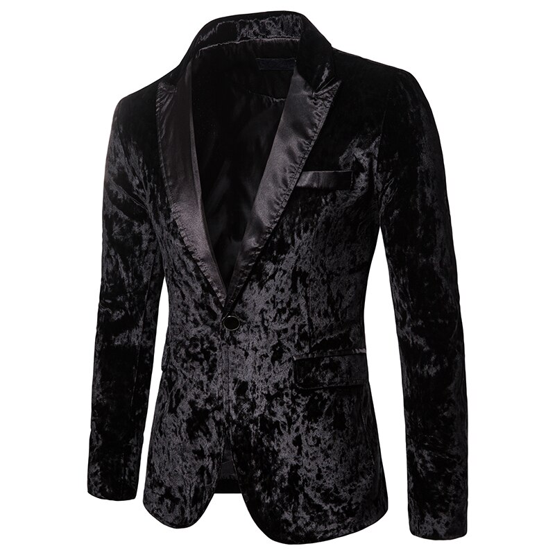 Herfst winter blazer heren fluwelen revers banket ... – Grandado