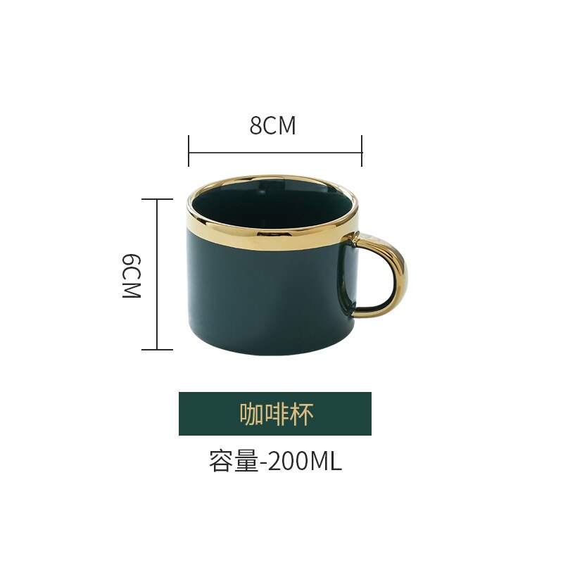 Nordic Style Gold Inlay Green Ceramic Plate Coffee... – Vicedeal