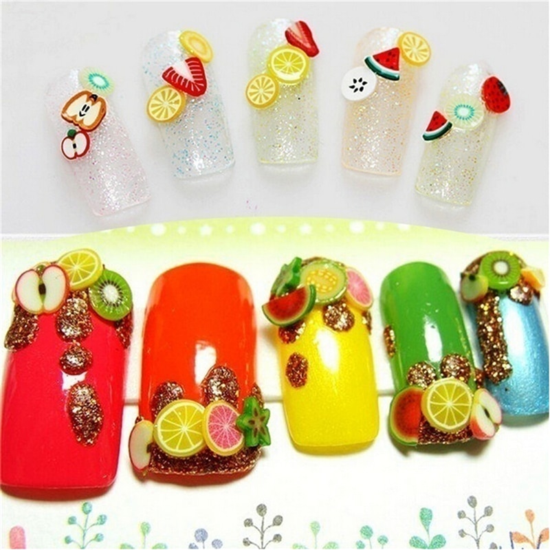 1pack Nail Art 3D Fruit Flowers Feather Tiny Slices Polymer Clay DIY ...