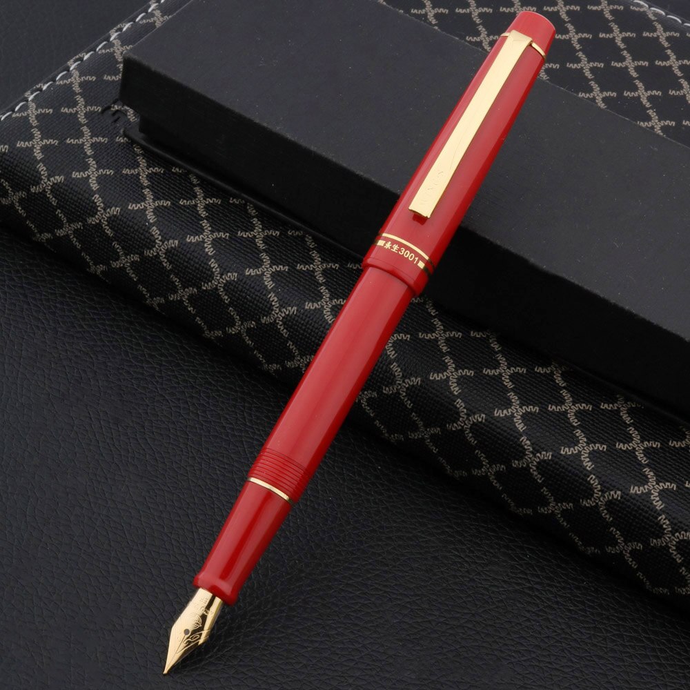 office 3001 plastic EF NIB GOLDEN RED Fountain Pen – Vicedeal
