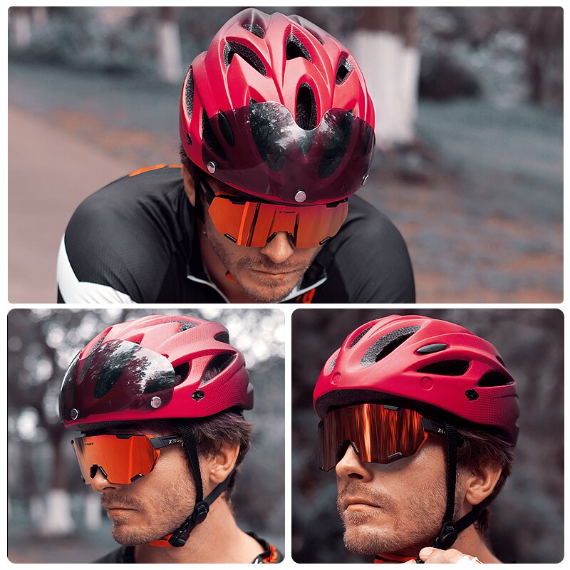 Bike Helmet with LED Tail Light Adult Cycling Helm... – Grandado