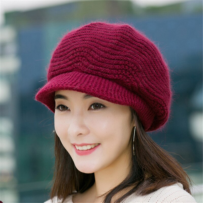 Winter Warm Octagonal Hat Girl Knitted Thick Cashm... – Grandado