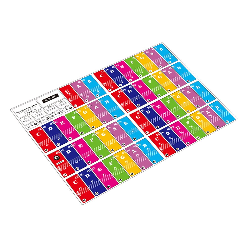 ammoon Colored Piano Keyboard Stickers for 37/ 49/... – Grandado