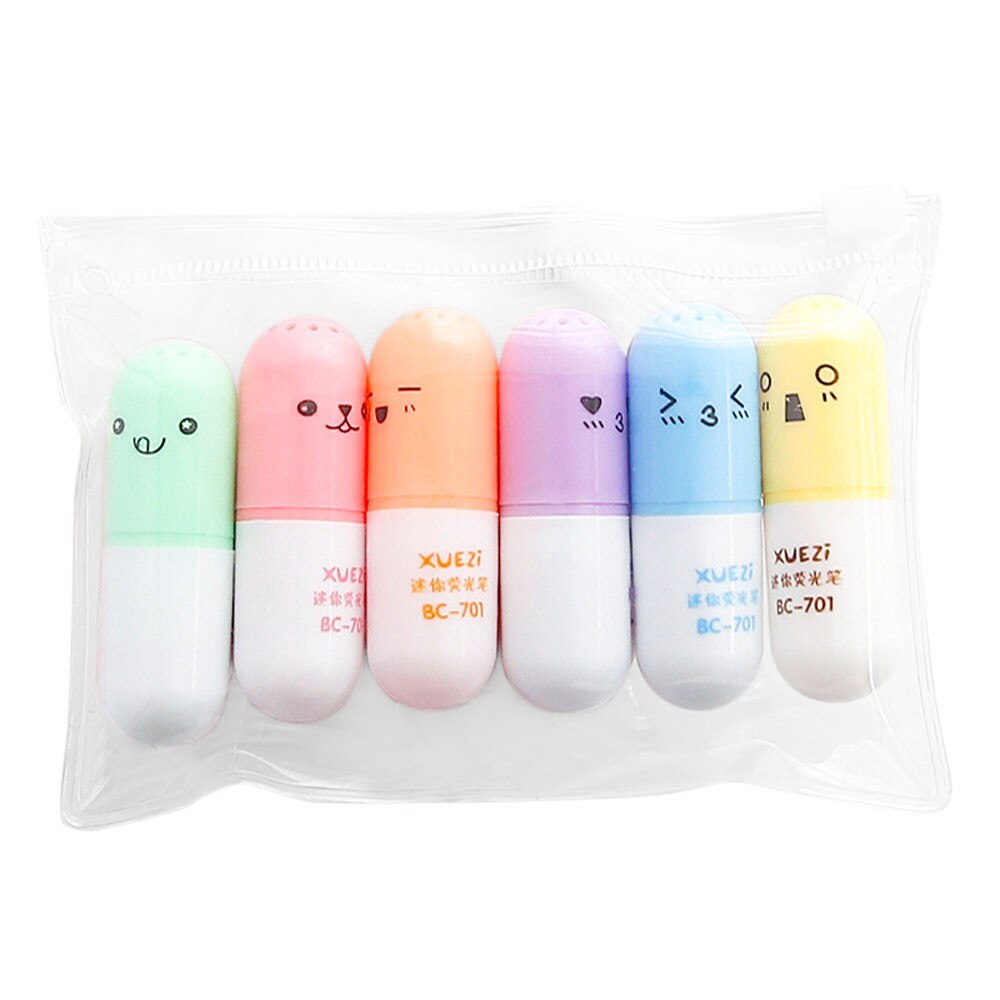 6 pcs/pack Pill Shape Mini Colorful Candy Color Hi... – Vicedeal