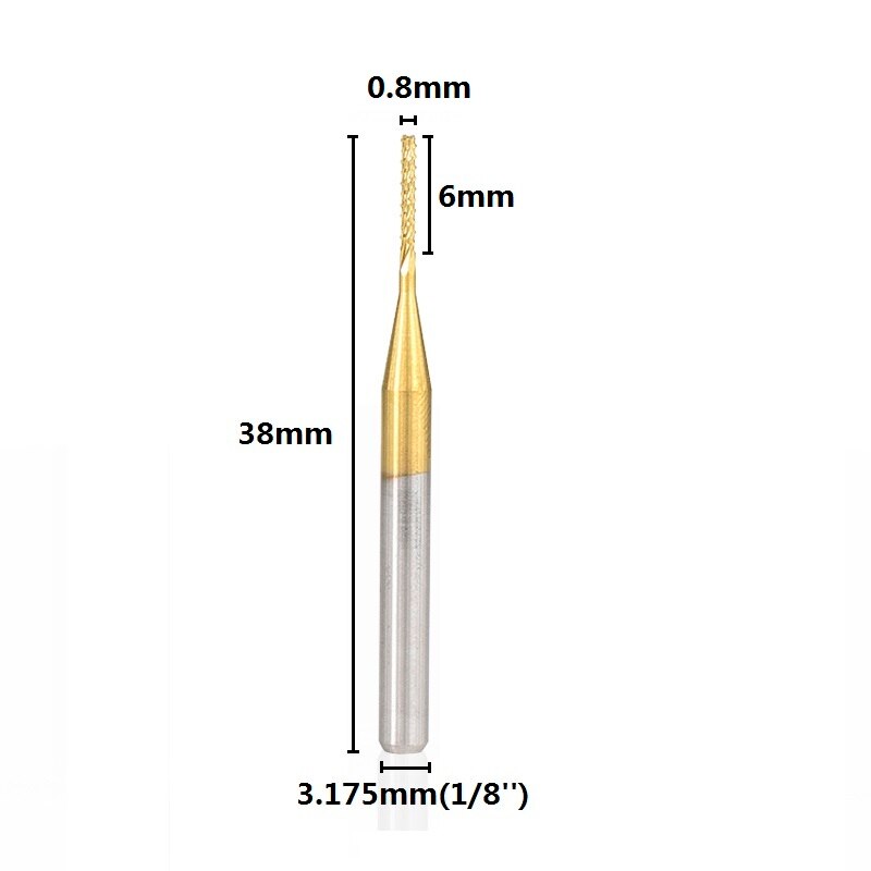Xcan 10 Stuks 0.8Mm Titanium Coated Pcb End Mill C... – Grandado